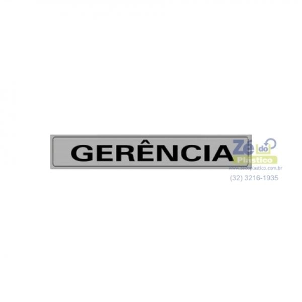 Placa Sinalização - Gerência - Zé do Plástico